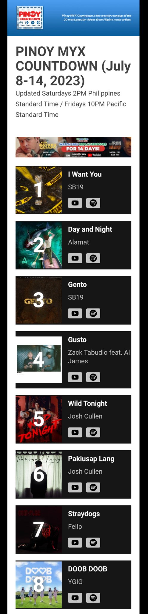 cla 🍀 | bb (beautiful boy) 🖤 on Twitter: "YGIG 'Doob Doob' ☁️🤍 debuts on 2 MYX Charts Pinoy MYX ...