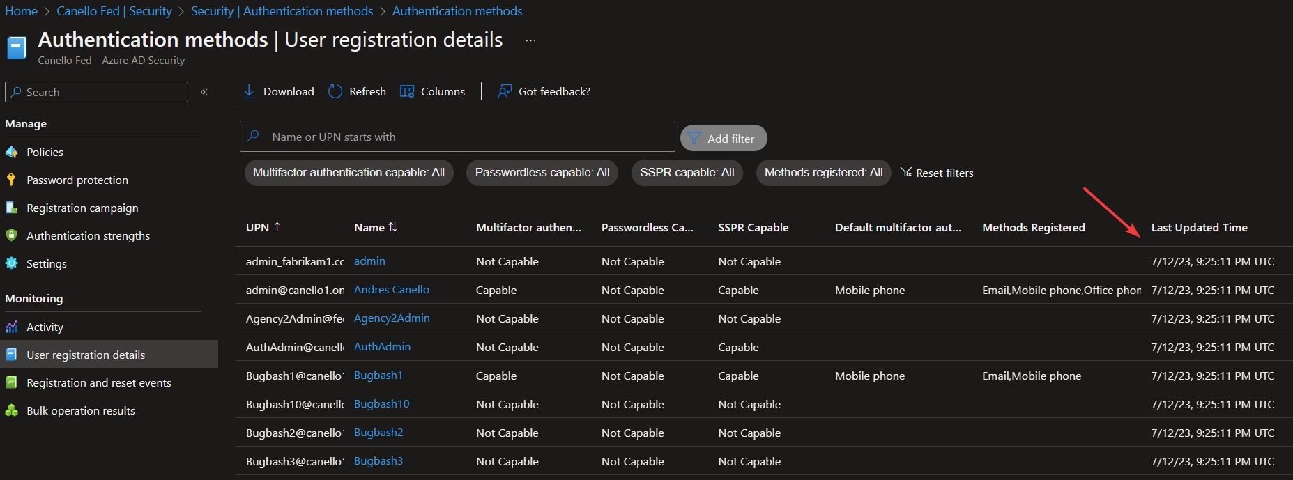 Andres Canello on Twitter: "We added the Last Updated Time to our Microsoft Entra ID (the artist ...