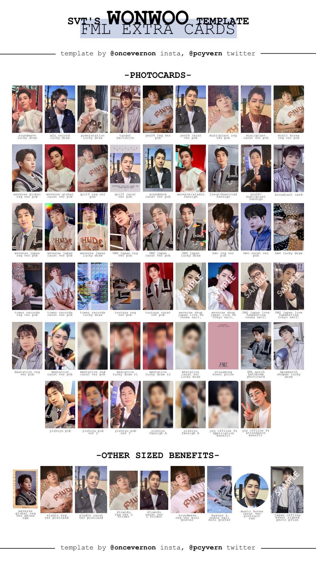 bella on Twitter: "seventeen fml pob fansign lucky draw extra photocards template updated with ...