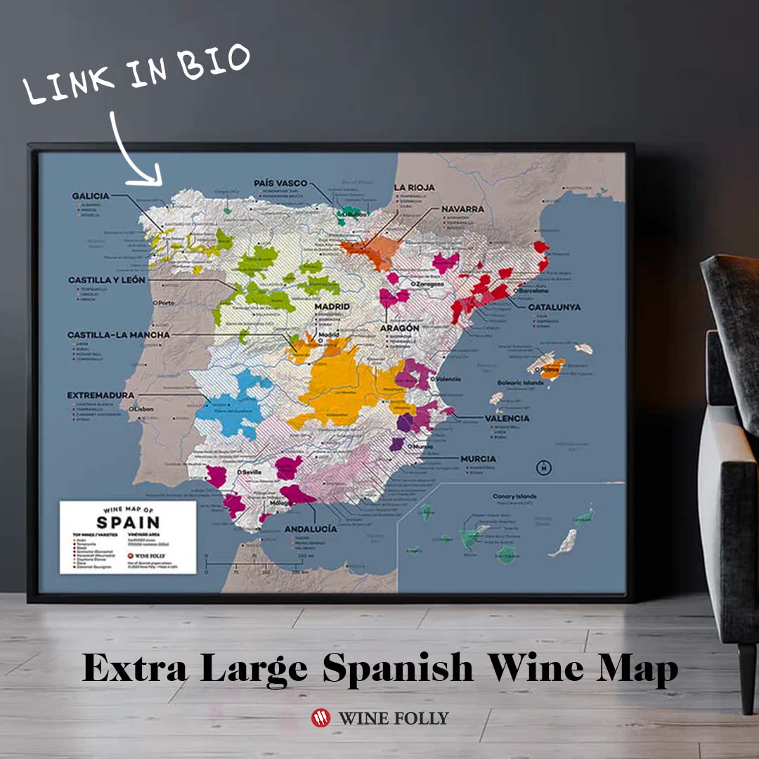 Wine Folly on Twitter: "Learn more about Spain with this Extra Large Spanish Wine Map! Perfect ...