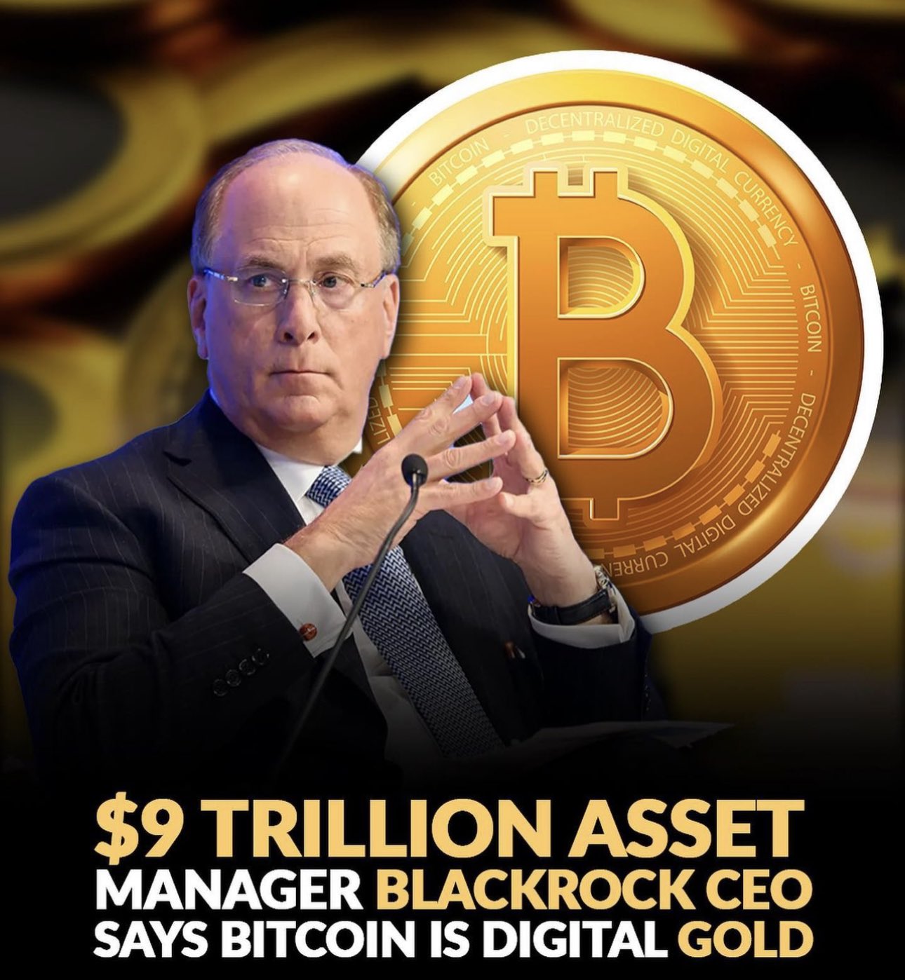 Pushpendra Singh Digital on Twitter: "Larry Fink, BlackRock CEO ($9T AUM) Says bitcoin is ...