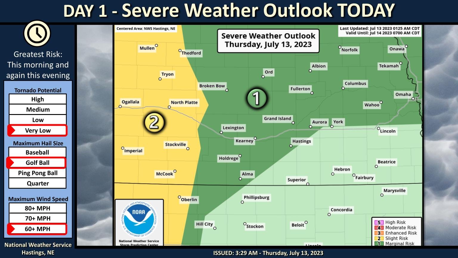 Nws Hastings On Twitter Todays Severe Weather Outlook Marginal Risk