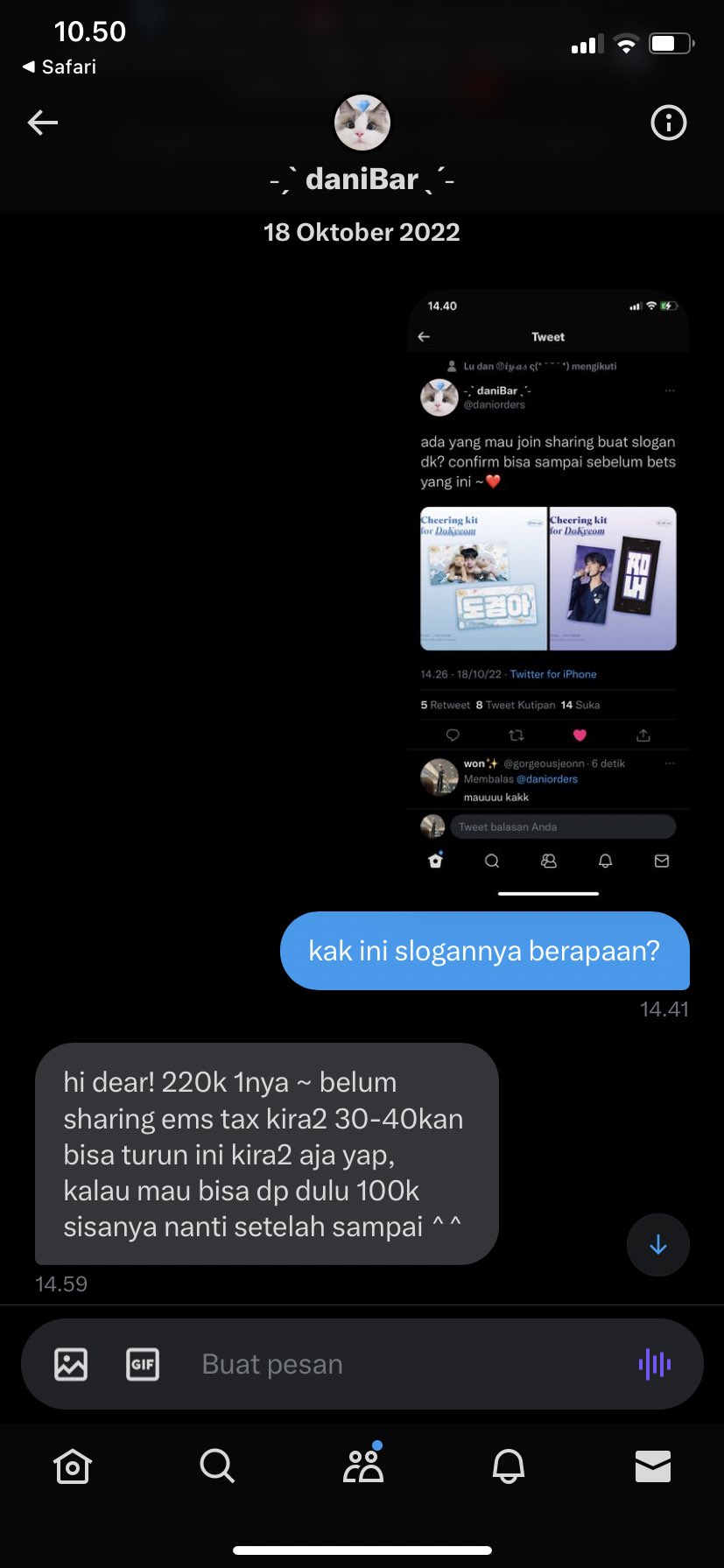 fifi on Twitter: "anjirrr aku kok baru ngeh kalo aku juga kenaaa, aku beli slogan dk 220k exc ...
