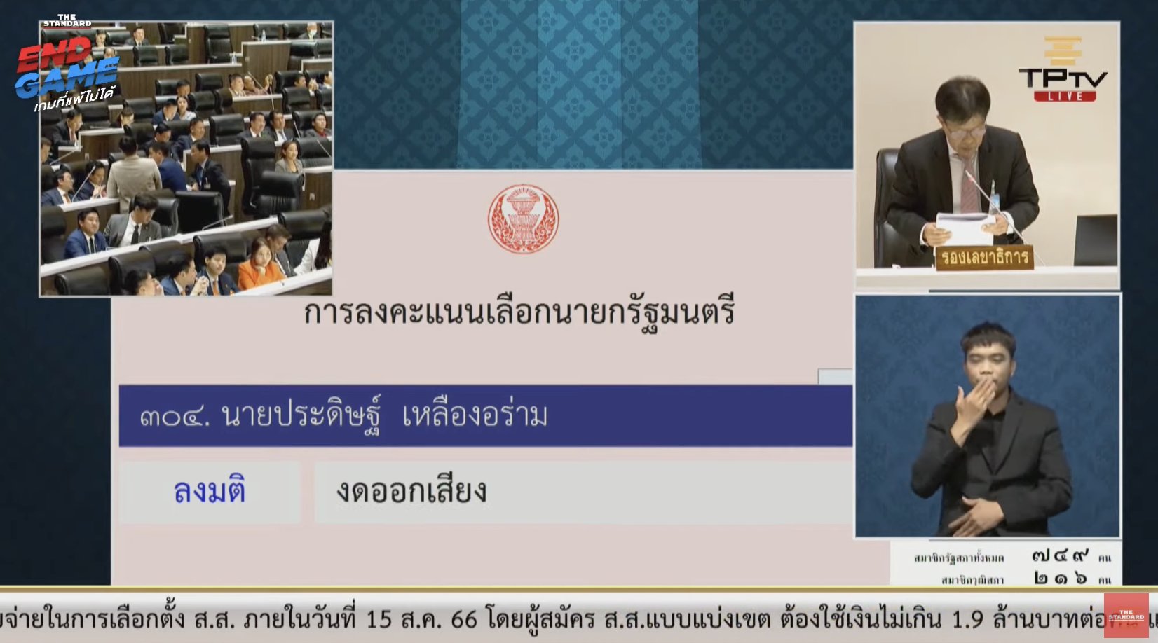 THE STANDARD on Twitter: "ลำดับที่ 304 งดออกเสียง เกาะติดคะแนนโหวตนายกฯ แบบเรียลไทม์ที่ THE ...