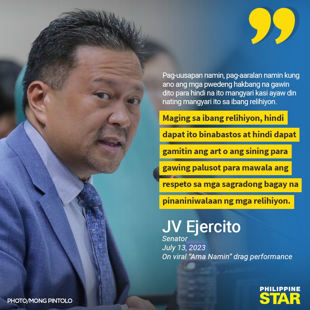 The Philippine Star on Twitter: "'HINDI DAPAT ITO BINABASTOS' Senator JV Ejercito on Thursday ...