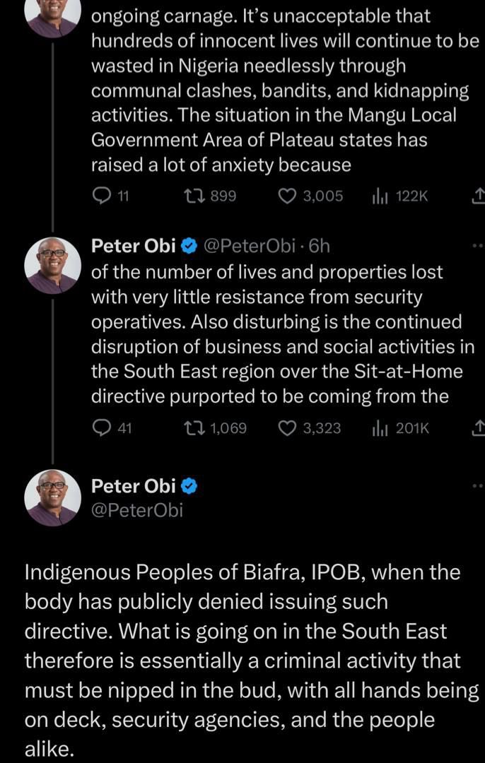 Ojo_moore on Twitter: "Peter Obi and the Ipob game When you want to condemn an act, you do it in ...