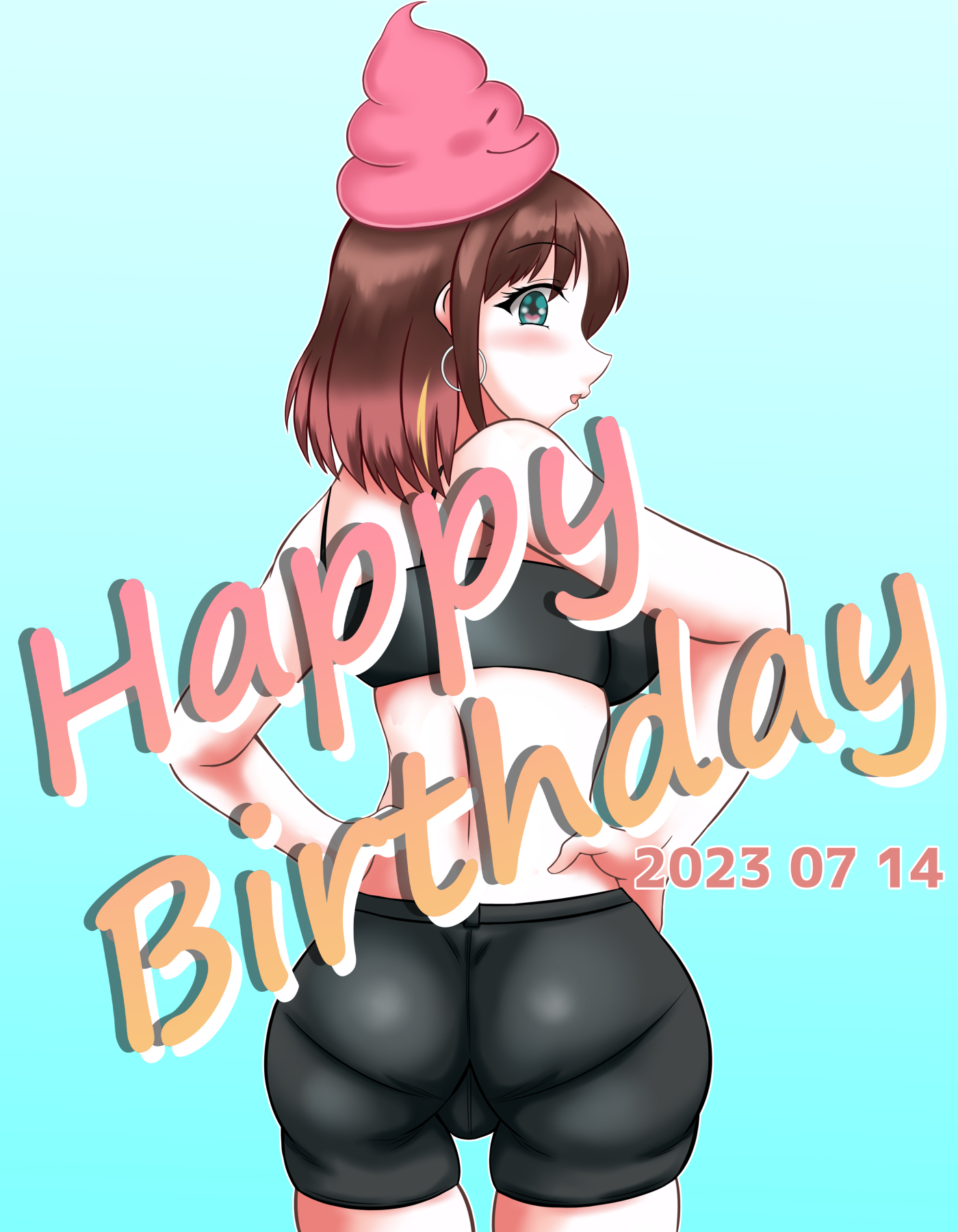 同人サークル ふきだまり on Twitter: "Vtuber おしりさん 誕生日記念絵 #Vtuber #個人勢Vtuber #おしり #ゲーム実況者 #しりぺち画 https://t ...