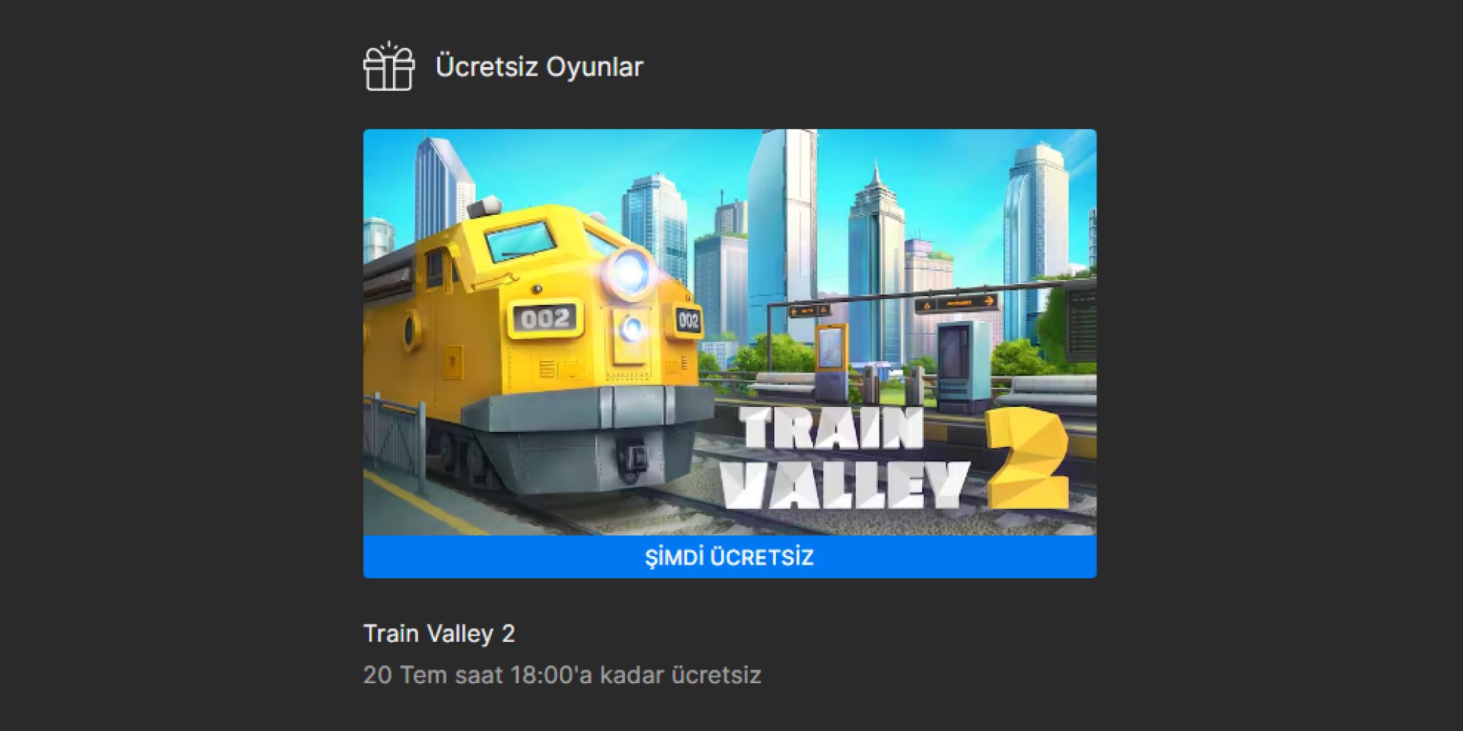 Tamindir.com on Twitter: "115 TL değerindeki Train Valley 2 oyunu Epic Games Store'da bu hafta ...