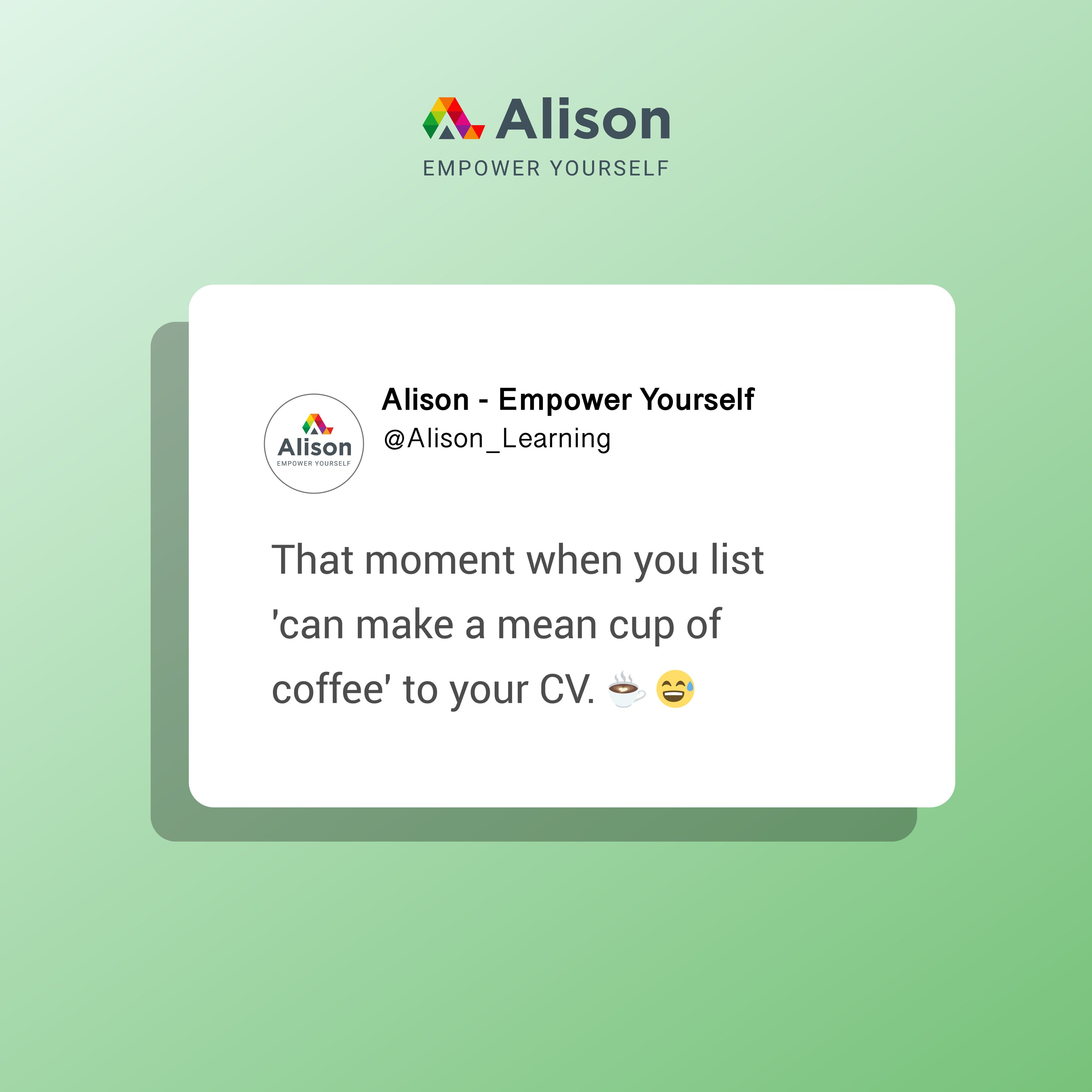 Alison - Empower Yourself (@Alison_Learning) / Twitter Alison - Empower Yourself (@Alison_Learning) / Twitter