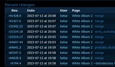 Snow Buster on Twitter: "Lmao VNDB mods are merging the White Album 2 Introductory Chapter ...