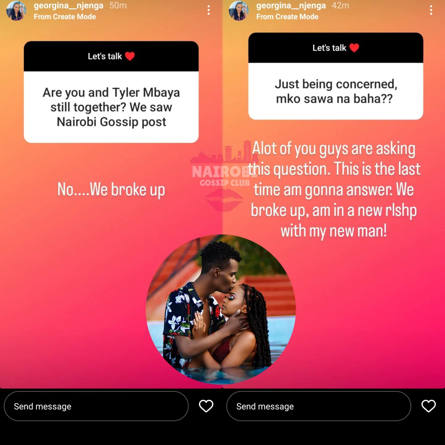 NAIROBI GOSSIP CLUB on Twitter: "Georgina Njenga Confirms Break Up With Tyler Mbaya reveals she ...