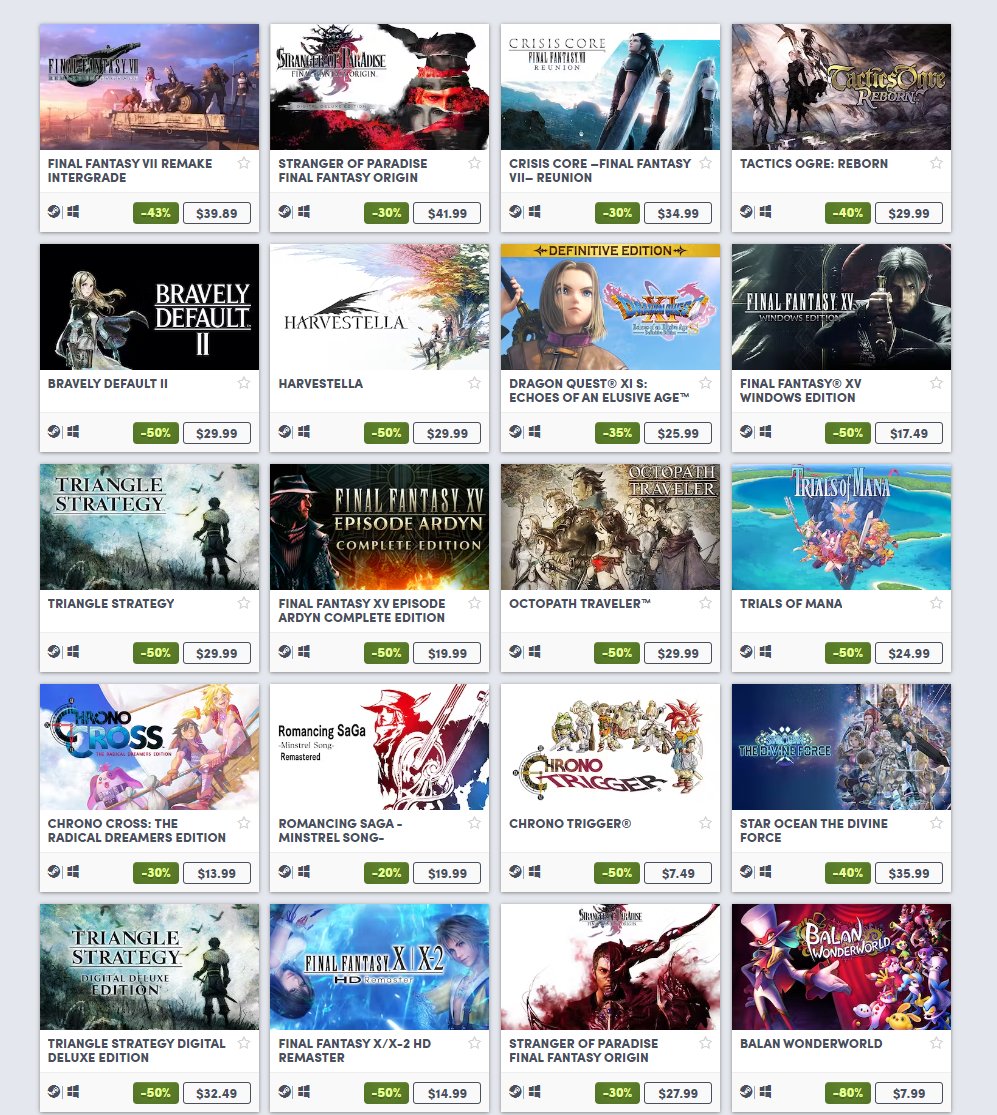 Wario64 on Twitter: "Square Enix publisher sale on Humble https://bit.ly/3OdWRft #ad"