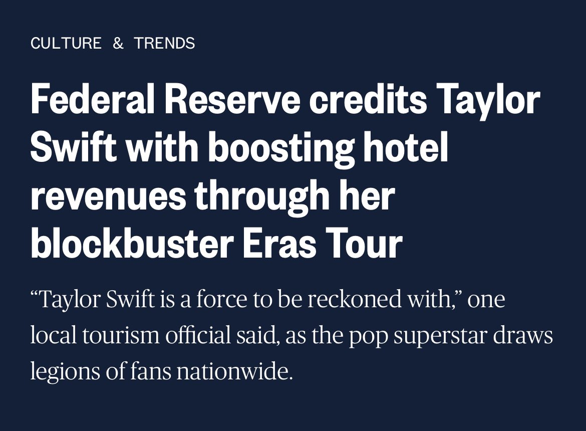 Taylor Swift Updates 🏟️ on Twitter: "📈| The Federal Reserve credits ...