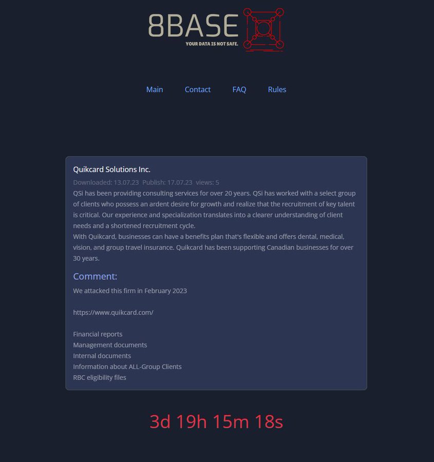 Daily Dark Web on Twitter: "🚩 8Base #ransomware has announced the 7 new victims from different ...