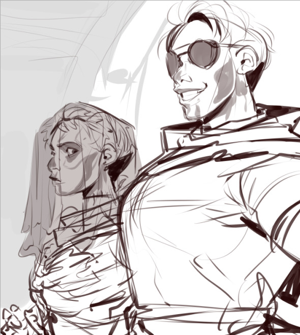 Cutetanuki-chan 🦝 on Twitter: "more the locked tomb sketches still figuring out how to draw them ...