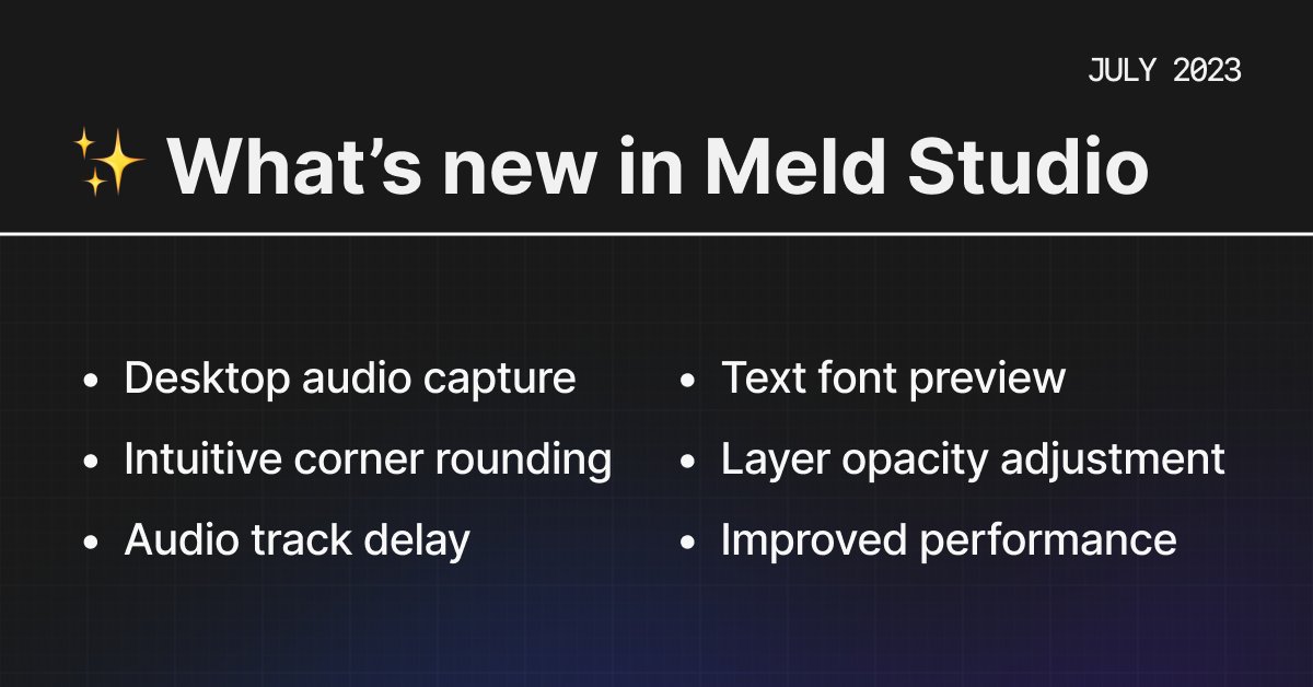 streamwithmeld on Twitter: "here's a new Meld Studio update 🚀 🧶 follow the thread to check what ...