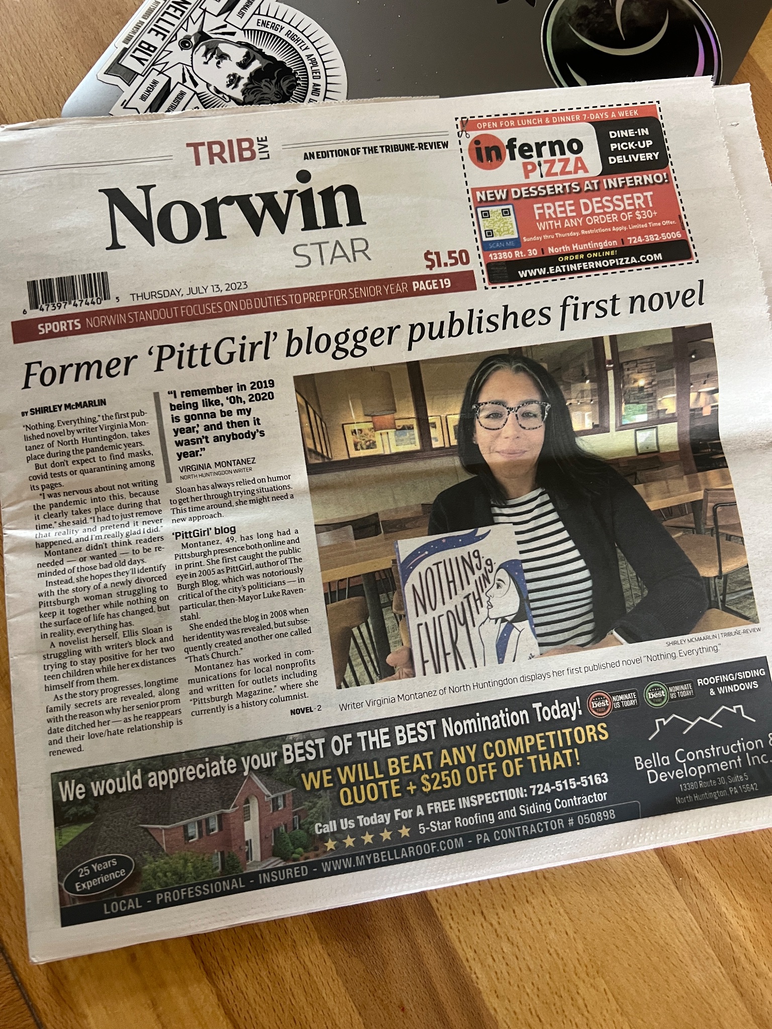 Newspaper Front Page Example