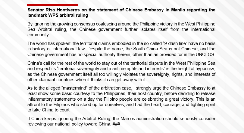 Cnn Philippines On Twitter Read Sen Risa Hontiveros Pushes Back Vs