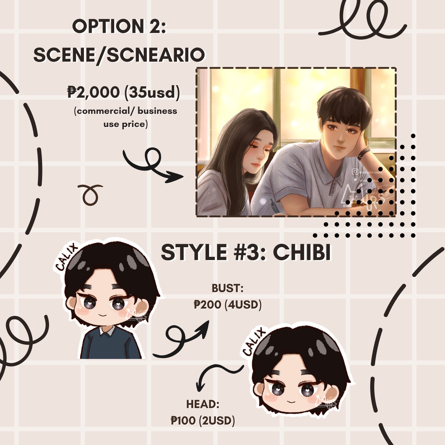 mirs | comms/purchase open on Twitter: "🌷COMMISSION OPEN🌷 I'll lower the price on style 1 ...