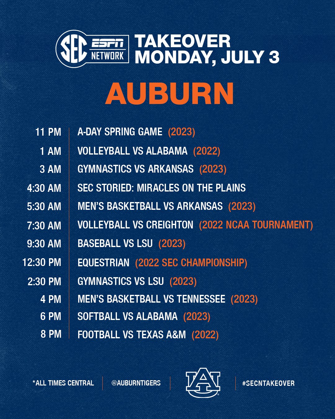 SEC Network on Twitter: "WDE, AUBURN'S TAKING OVER‼️ @AuburnTigers | #SECNTakeover https://t.co ...