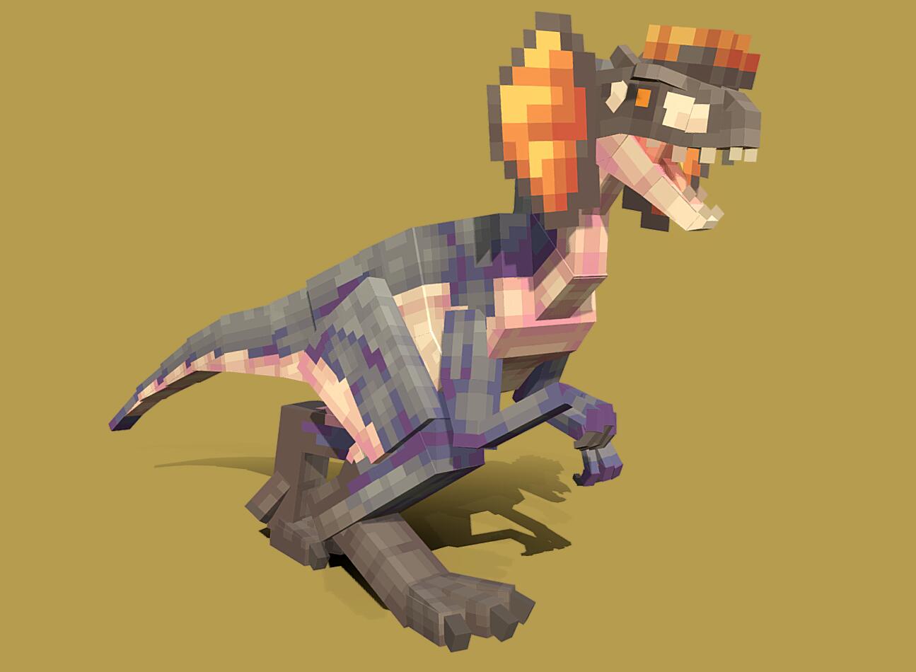 Dilophosaurus Minecraft Dilophosaurus (Fossils And Archeology Mod)