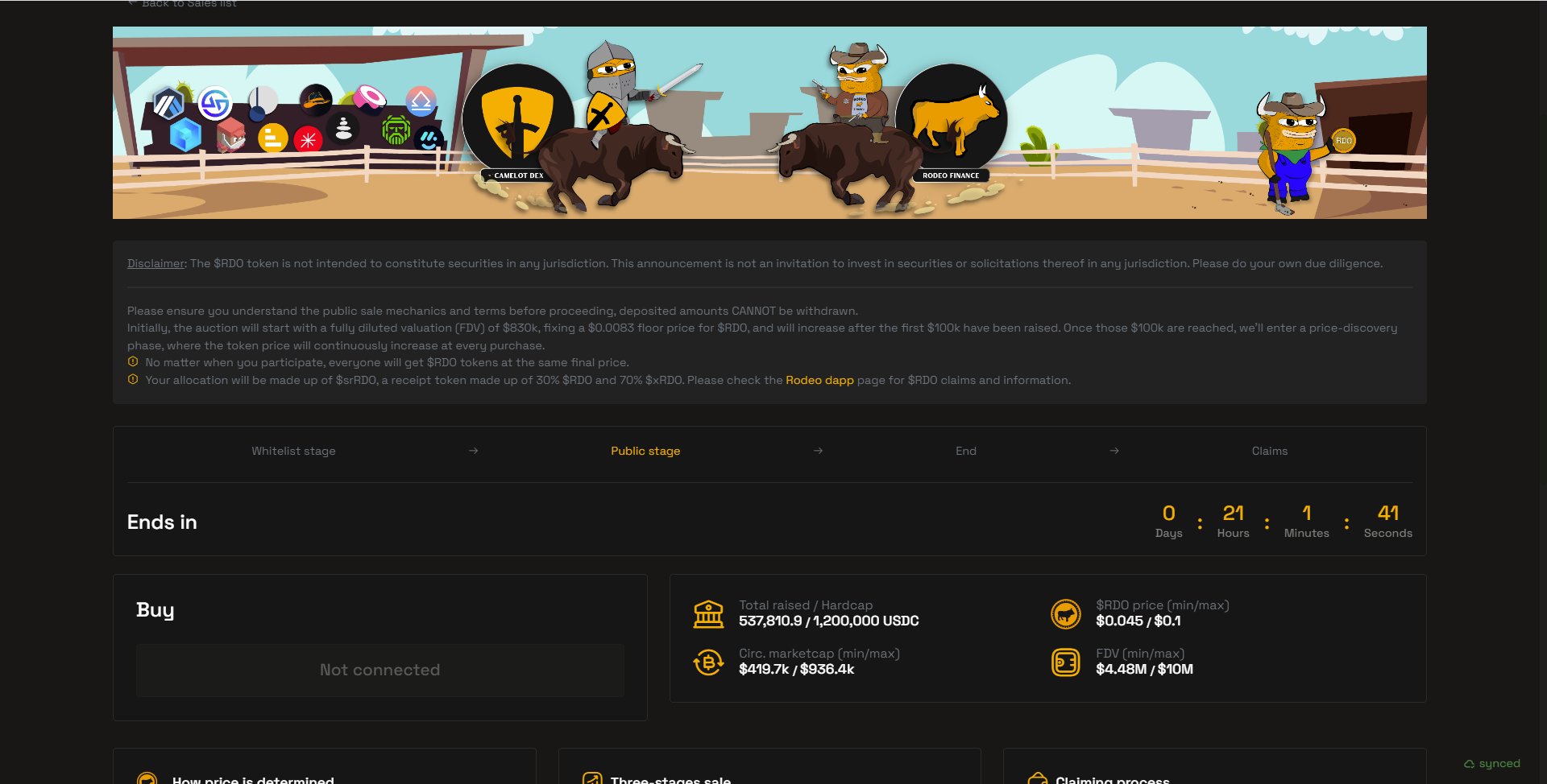 0xJeff on Twitter: "There's about 21 hours left to participate in $RDO Public Sale About $500k ...