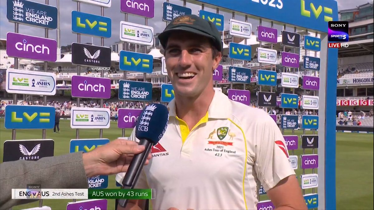 Question - Ben Stokes says he would've withdrawn his appeal (of Bairstow dismissal). Pat Cummins ...