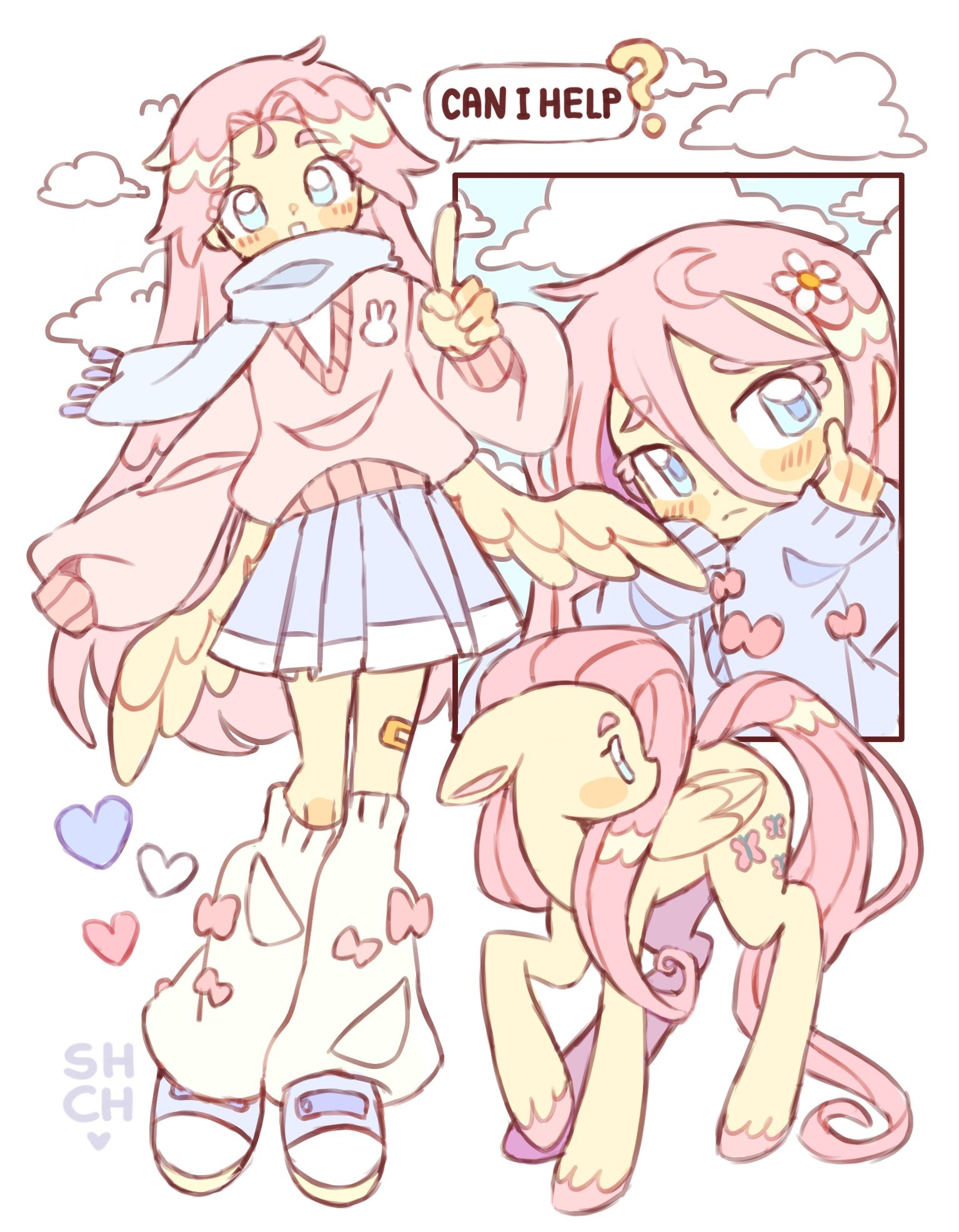 Butterscotch And Fluttershy Human