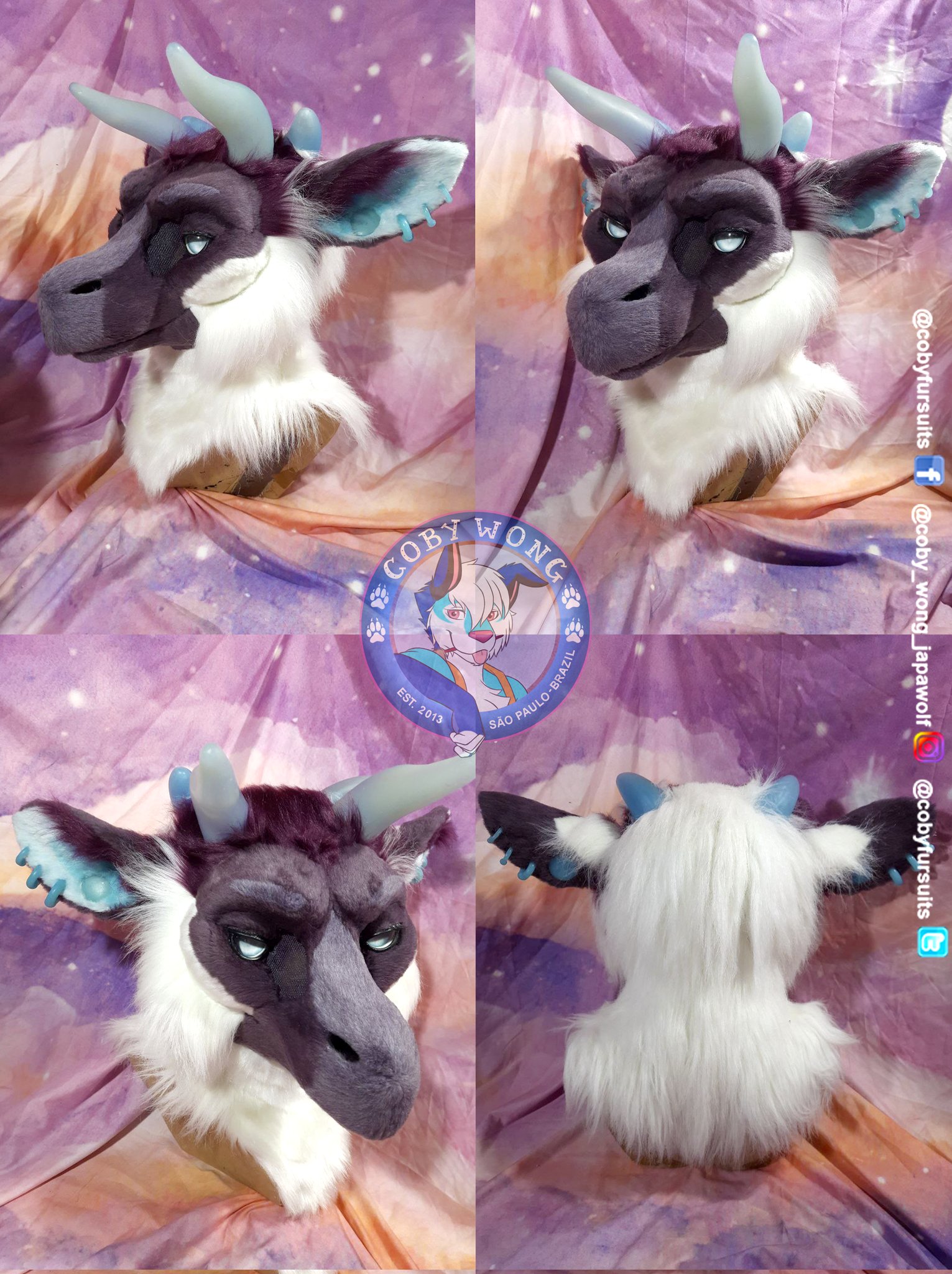Coby Wong on Twitter: "Premade partial fursuit! sold to @PajamasPantsUwU ! thanks! 💜💙 https://t ...