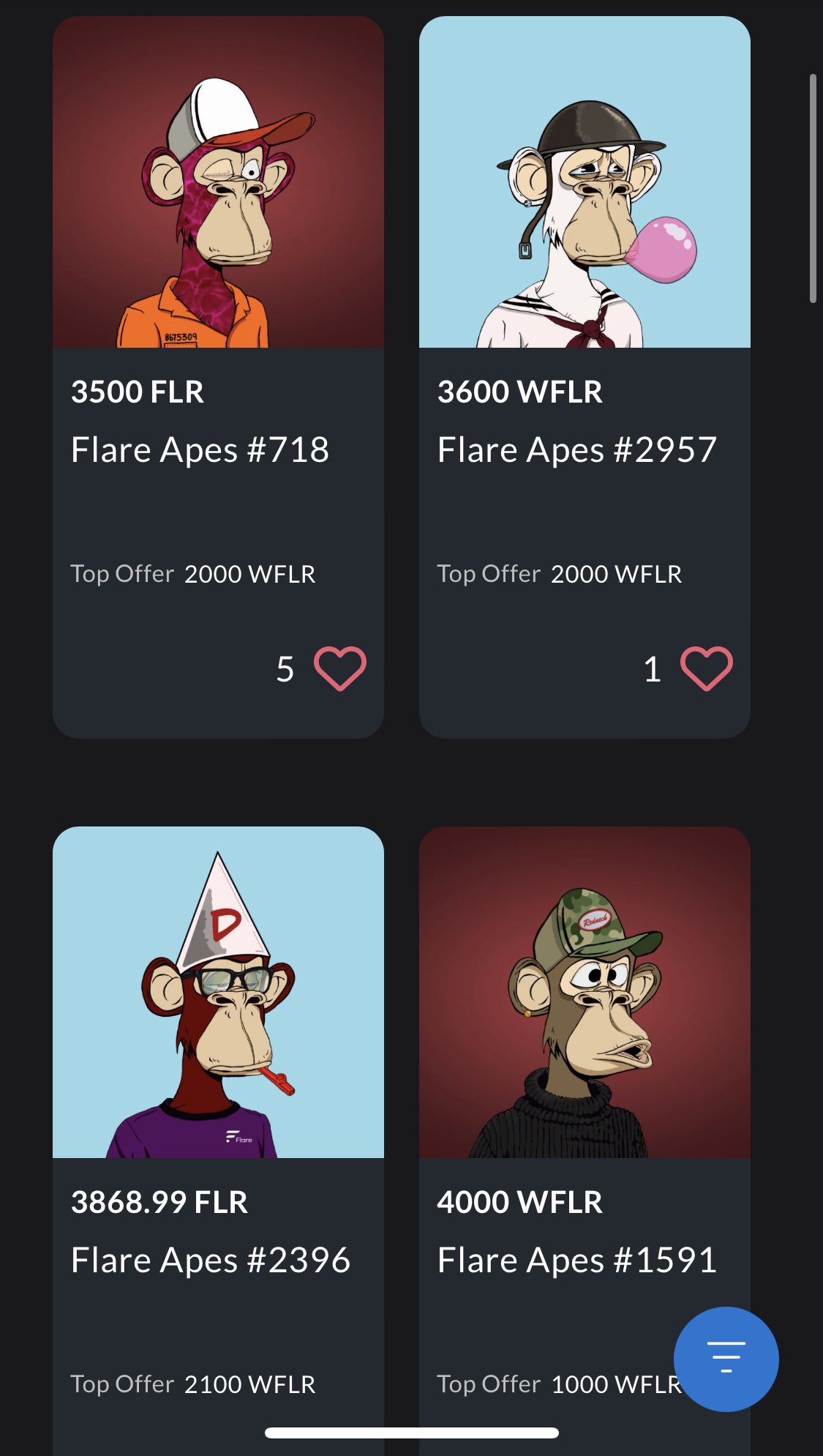 令和NOW on Twitter: "#FlareApes #FlareNetwork #FLR フロア価格は3.5k。 一時期3.3kが出てましたが、売れてます😃 しかし、痛感するのは ...