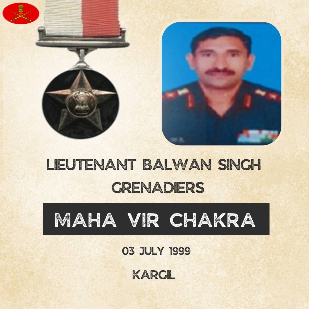 ADG PI - INDIAN ARMY on Twitter: "Lieutenant Balwan Singh 03 July 1999 GRENADIERS #Kargil ...