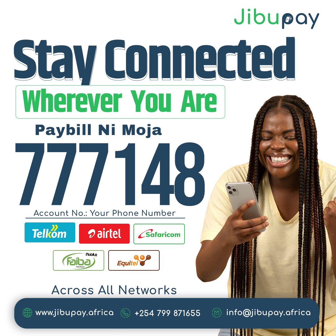 Jibu Pay on Twitter: "TOP-UP BILA WORRY NA 777148 . Go to mpesa menu Lipa na Mpesa Enter Paybill ...