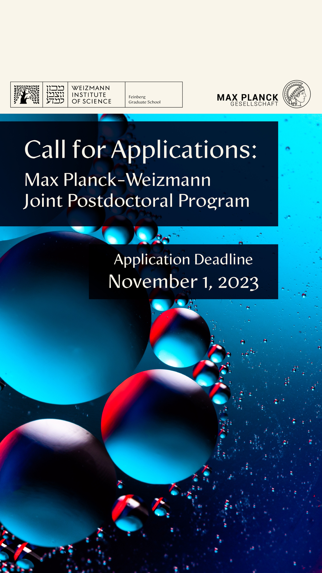 Weizmann Institute on Twitter: "Call for applications: The Max Planck Society and the Weizmann ...