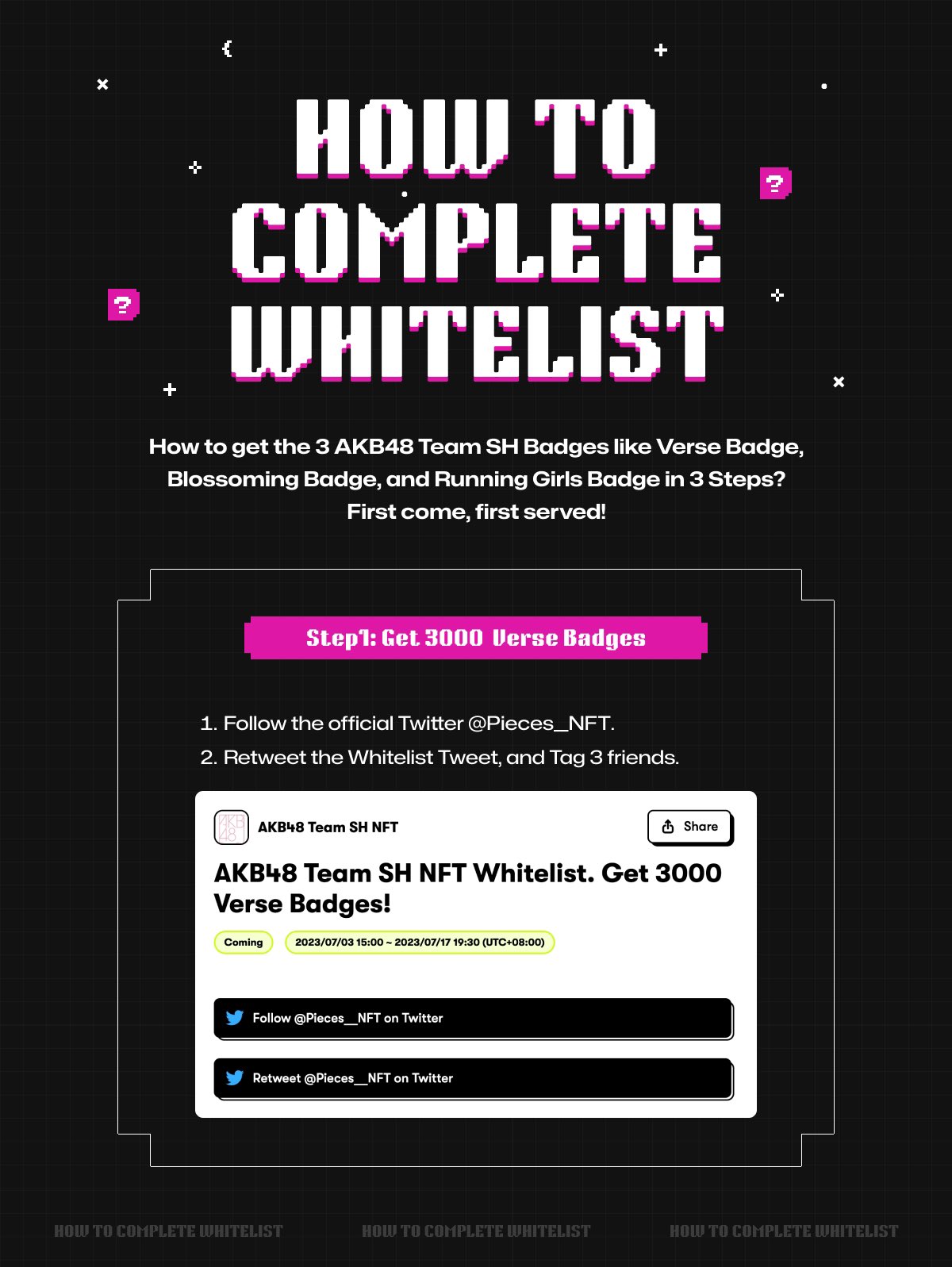AKB48 Team SH NFT_Pieces on Twitter: "The Whitelist Begins Now! Complete the task to gain 100 ...