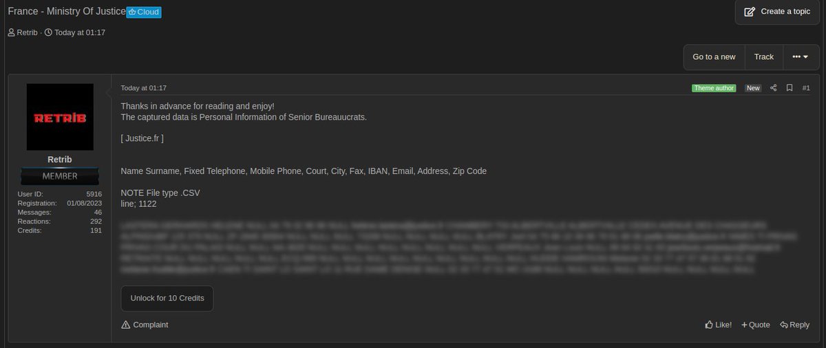 FalconFeedsio on Twitter: "A user in the hacker's forum claims to have leaked data containing ...