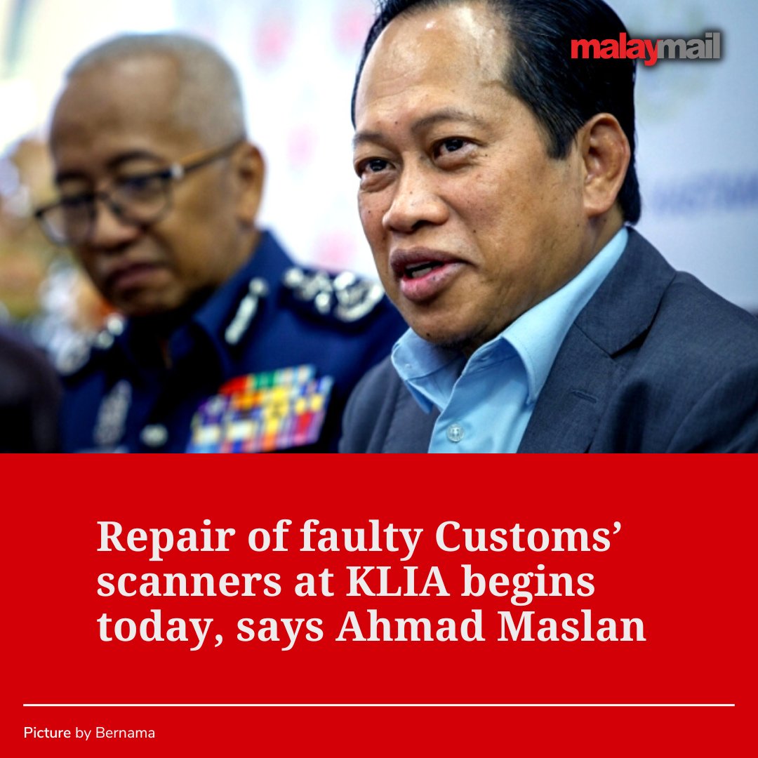 Malay Mail on Twitter: "The repair of six faulty Royal Malaysian Customs Department (JKDM ...