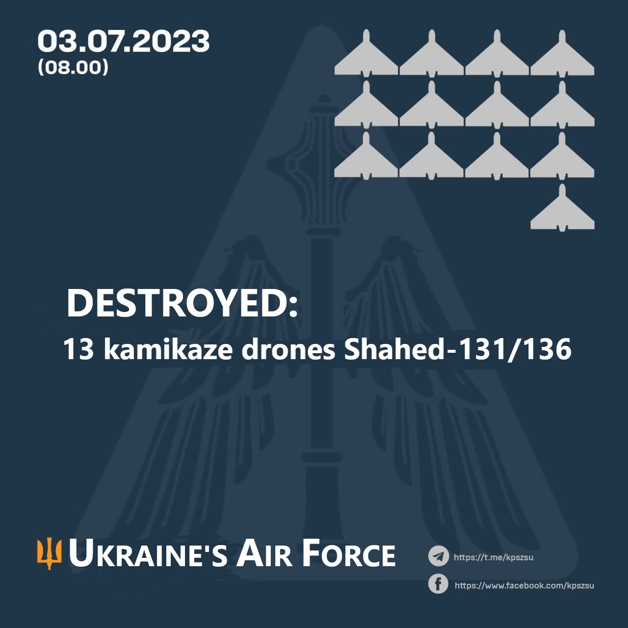 Euromaidan Press on Twitter: "Last night, the Ukrainian air defense took down 13 Iranian-made ...