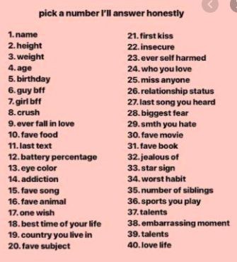 Pick A Number Questions