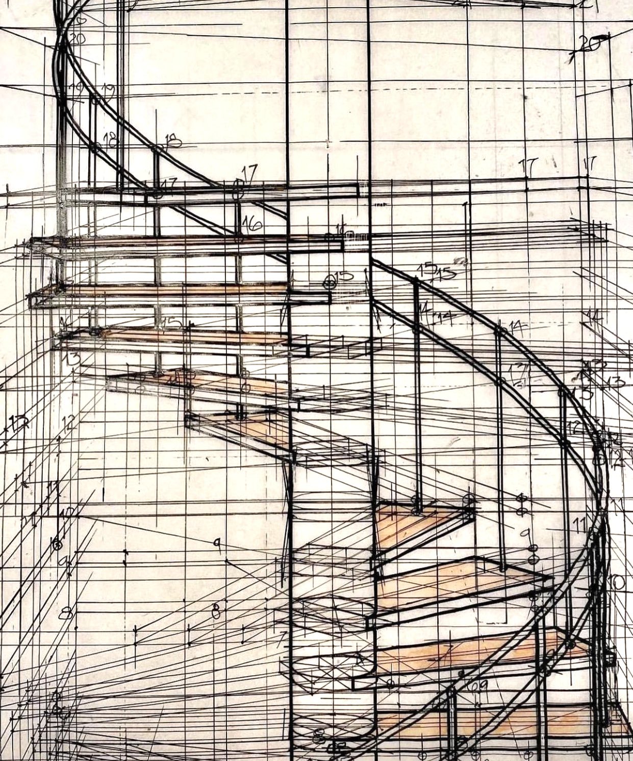 Spiral Staircase Pencil Drawing