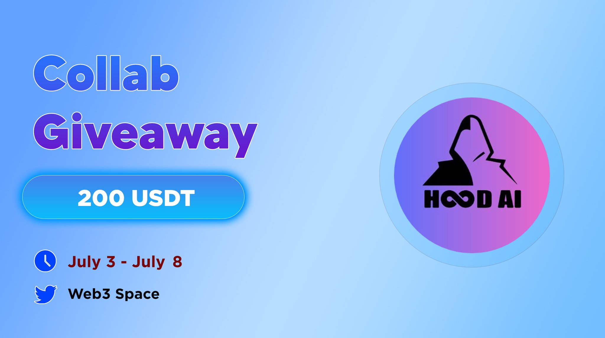 WEB3 Space on Twitter: "🤩 Hood AI × WEB3 Space Airdrop 🎁 Reward : 200 USDT TO ENTER: ️Follow ...