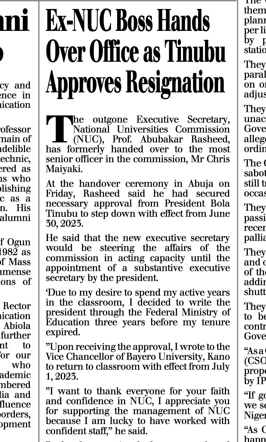 Tolu Ogunlesi on Twitter: ""Due to my desire to spend my active years in the classroom..." A ...