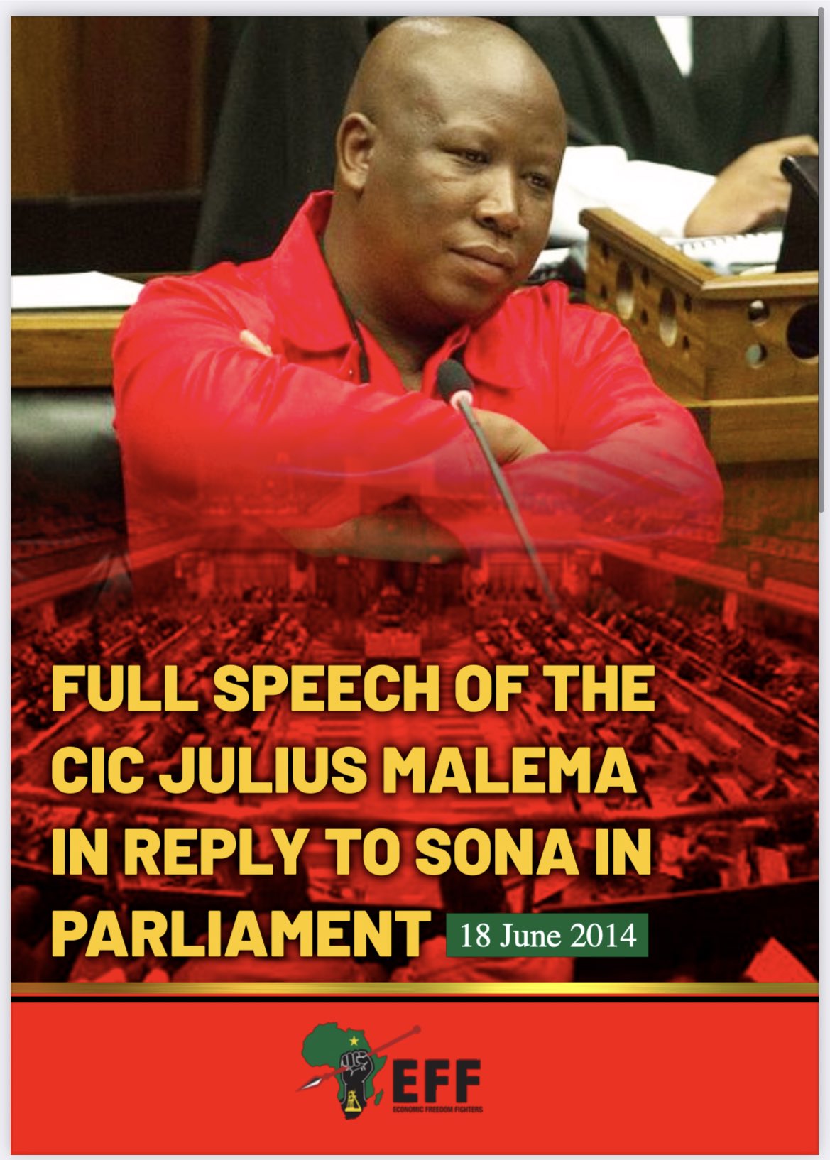 Economic Freedom Fighters on Twitter: "♦️Did You Know♦️ CIC @Julius_S_Malema debated the State ...