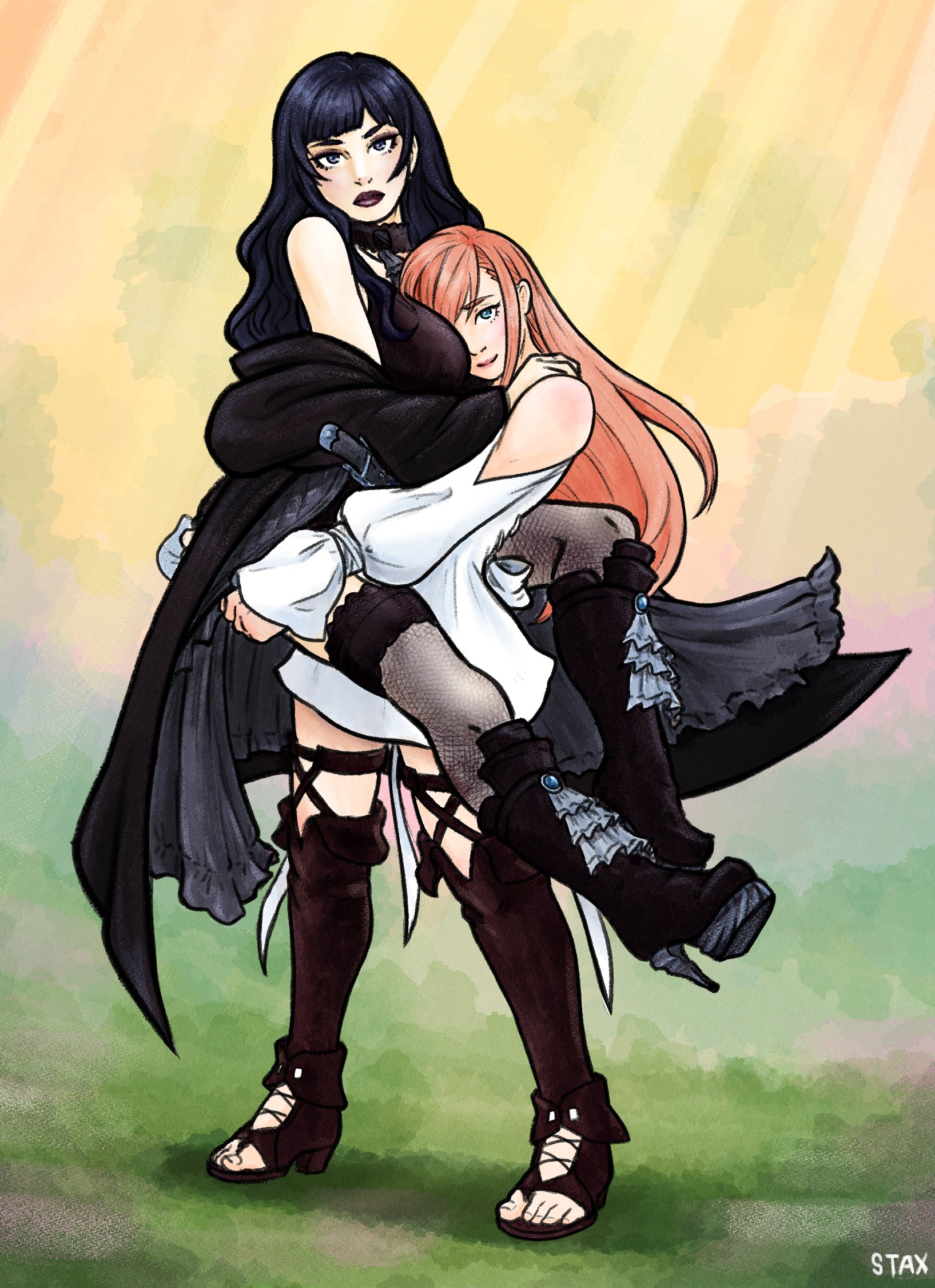 𝕊𝕋𝔸𝕏 ⭐ comms closed on Twitter: "Spent all day on this Gaia x Ryne from FF14, lesbians saving ...