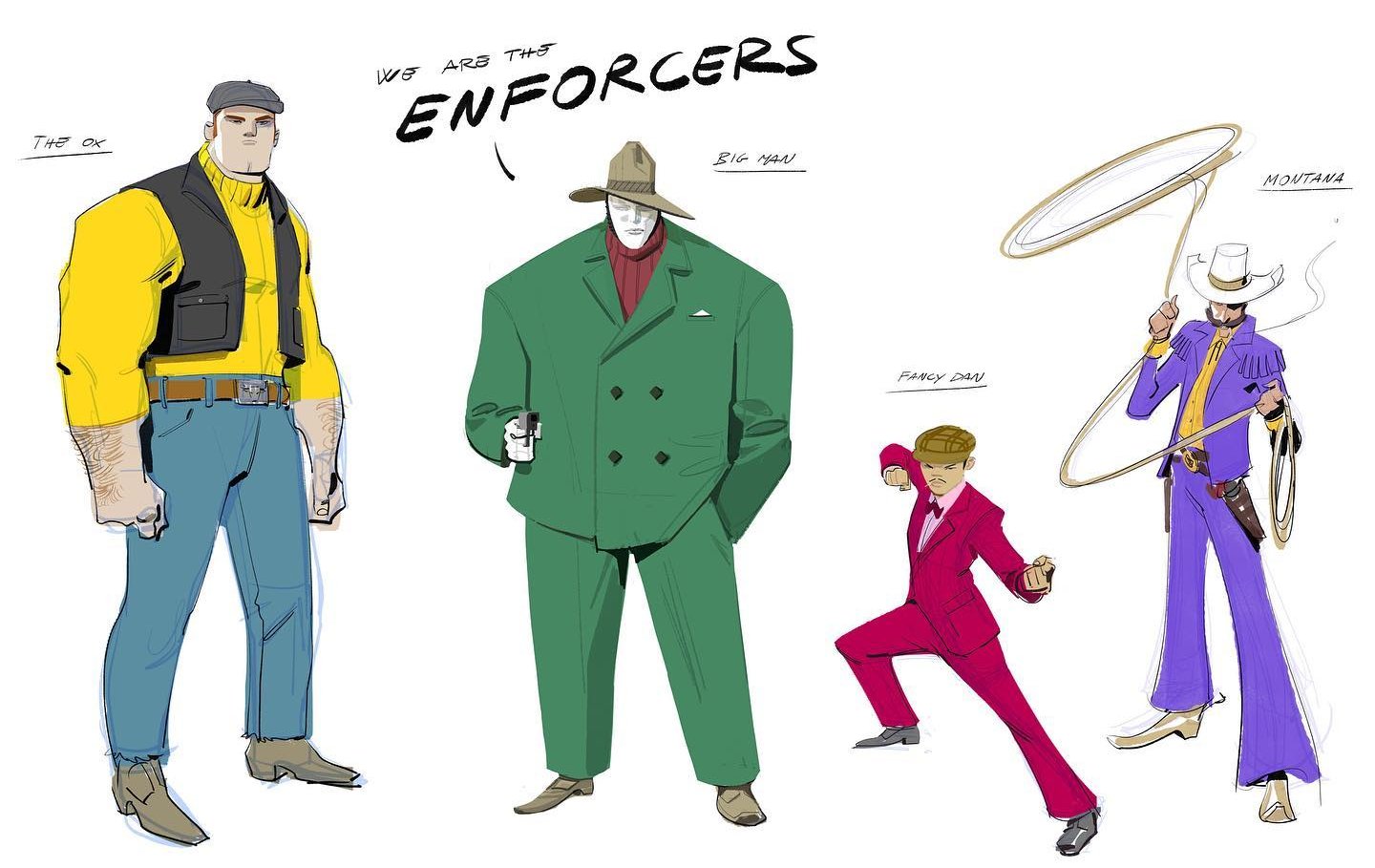 Max💫Marvel on Twitter: "Concept sketches of the Enforcers (Big Man, Fancy Dan, Montana & the Ox ...