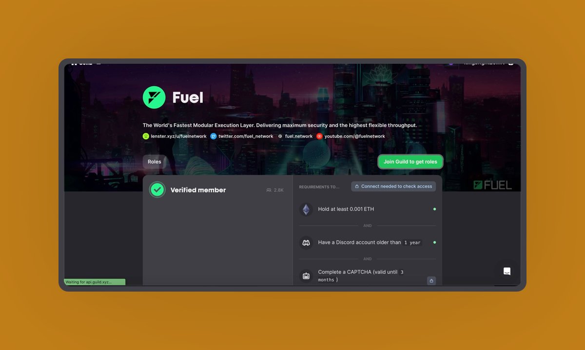 🚨 UPDATE: FUEL NETWORK Fuel Network Is Now Live On @guildxyz, Complete ...