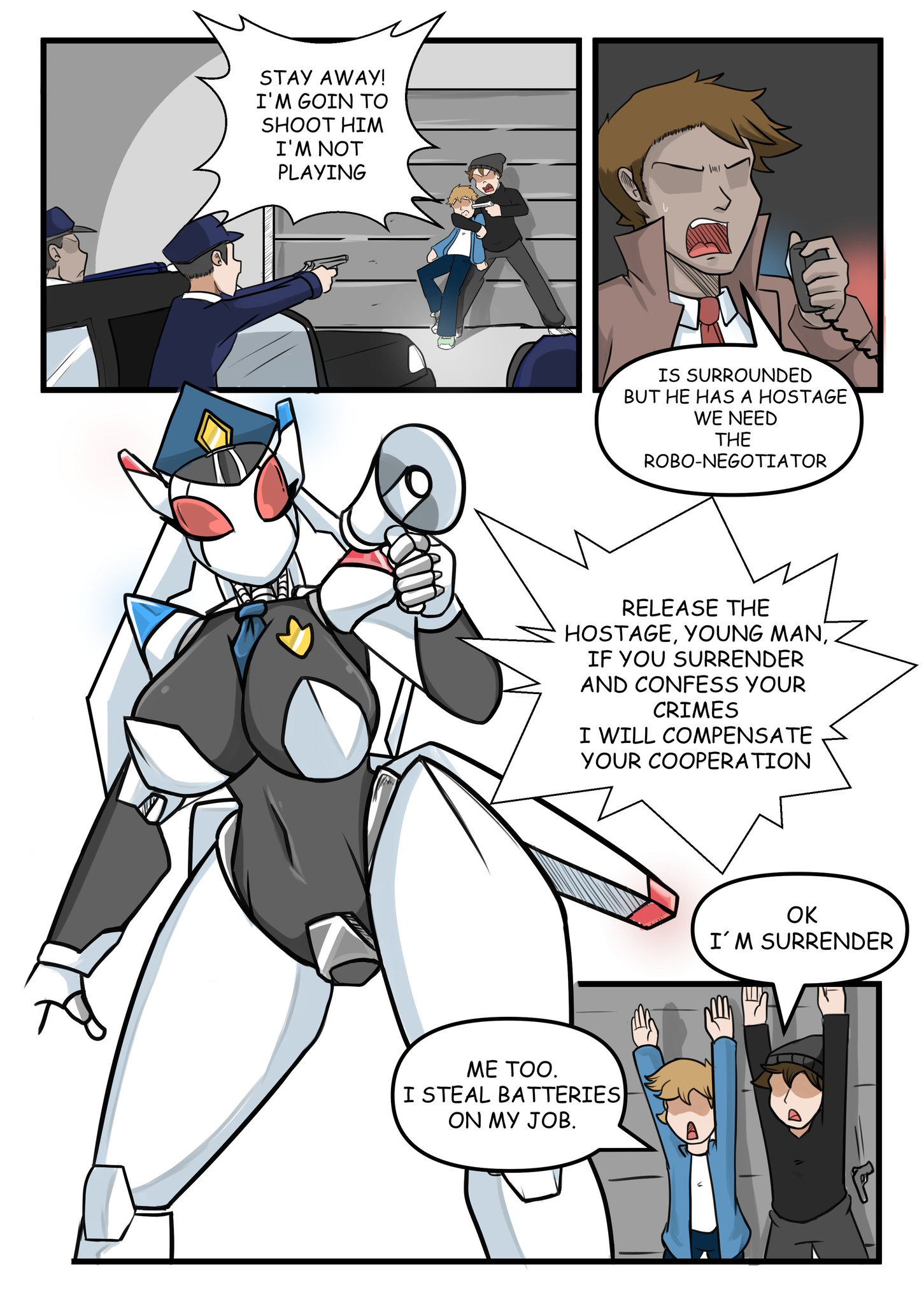 🔞ClockworkStudio+18🔞 (Com. Open 1/5) on Twitter: "Happy monday guys! "I surrender officer" Robo ...