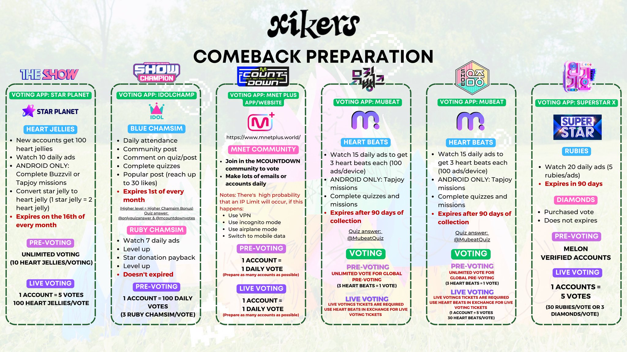 진 | 정훈 day 🐈‍⬛ on Twitter: "[simple guide about what to prepare for xikers comeback] we don't ...
