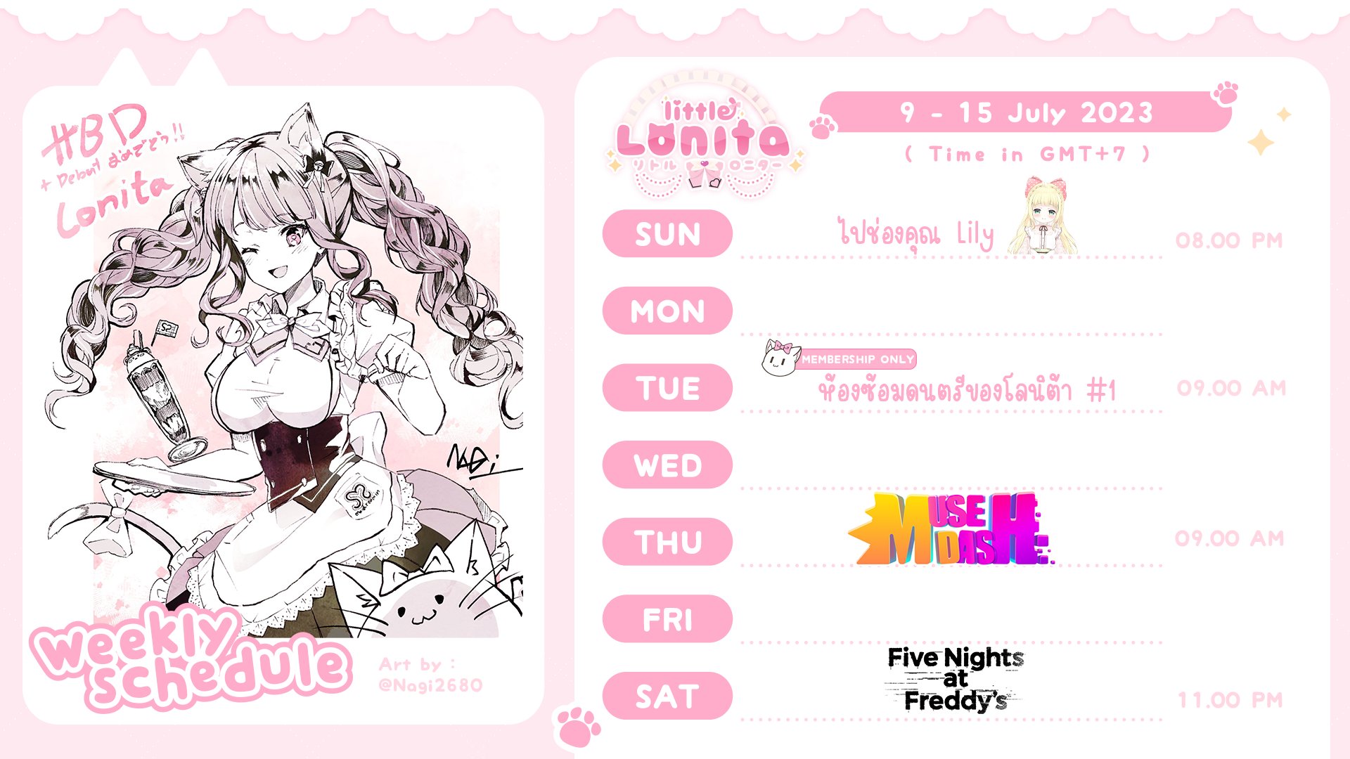 Little Lonita 🎀💕 Maidreamin Vtuber on Twitter: "📷 Lonita Live Schedule ...