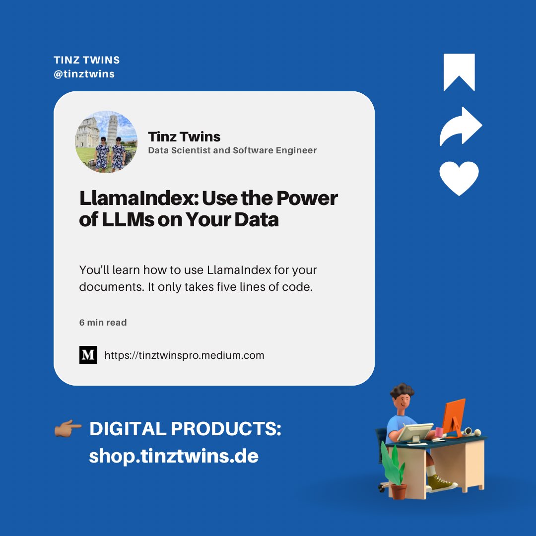 Tinz Twins on Twitter: "🤔 Use the Power of LLMs on your data with @llama_index! With LlamaIndex ...