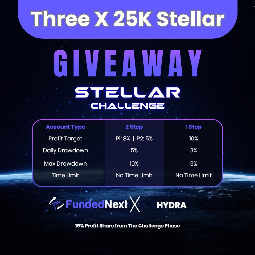 HYDRA on Twitter: "📢 25k follower special- 🔴3 X $25,000 STELLAR ACCOUNTS GIVEAWAY with No Time ...